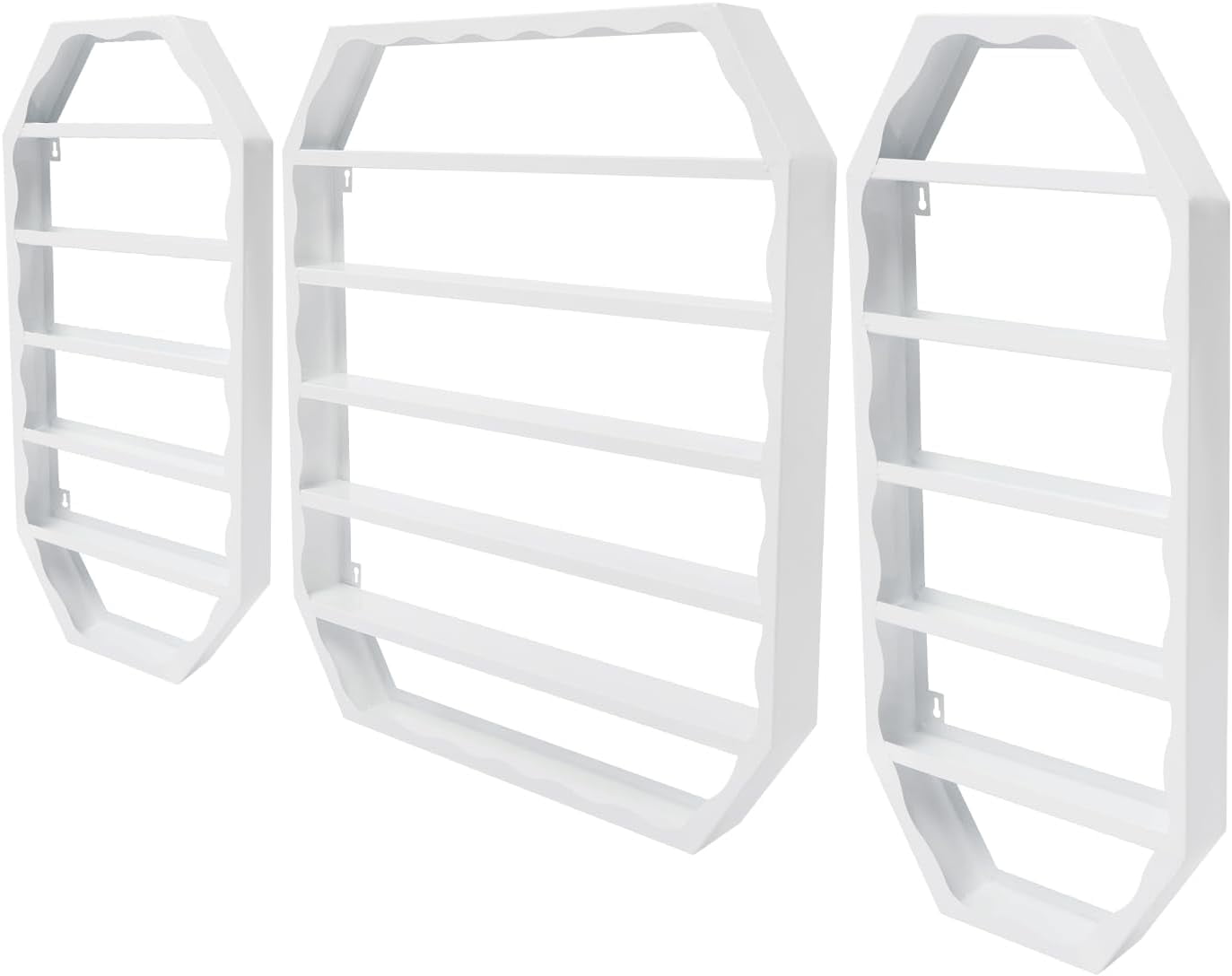 3x White Nail Polish Display Racks 6 Tier Wall Mount Organizer for ...