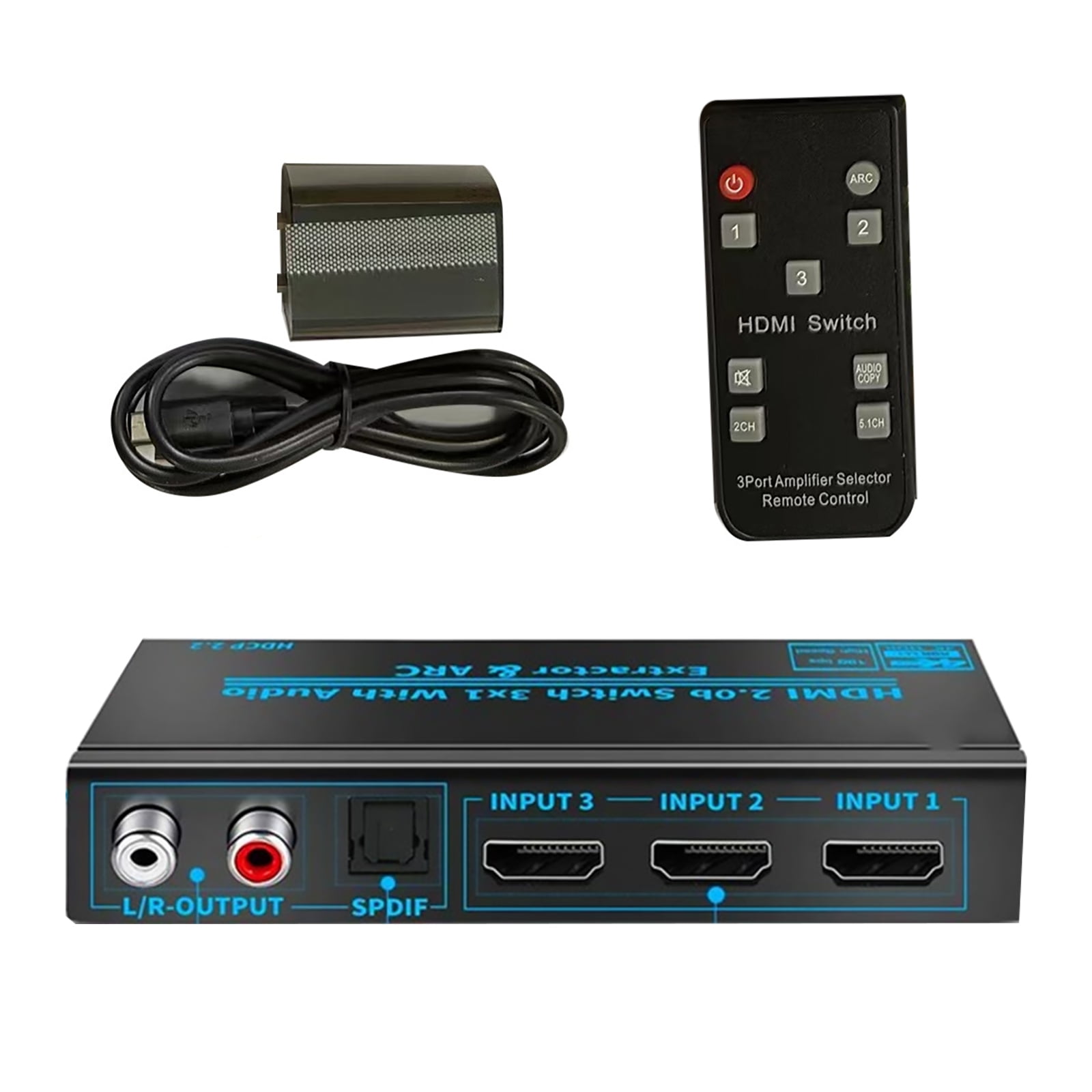 3x1 HDMI Switcher with Multiple Audio Outputs Supports Automatic ...