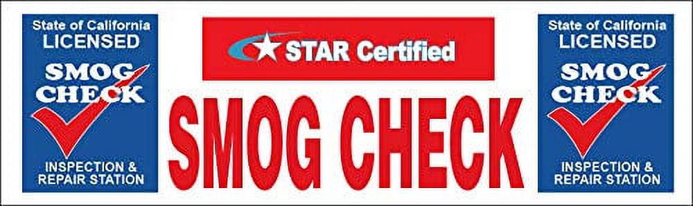 3x10 Ft Star Certified SMOG Check Inspection Repair Sign - Fabric wb ...