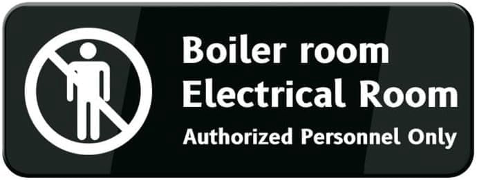 3x10 Inch Acrylic Boiler Room Electrical Room Authorized Personnel Only ...