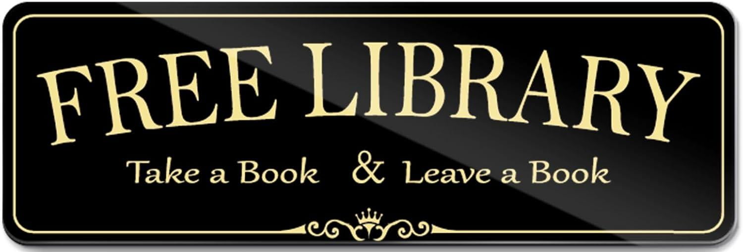 3x10 Inch Free Library Sign Acrylic Self Stick Door Wall Signage For ...