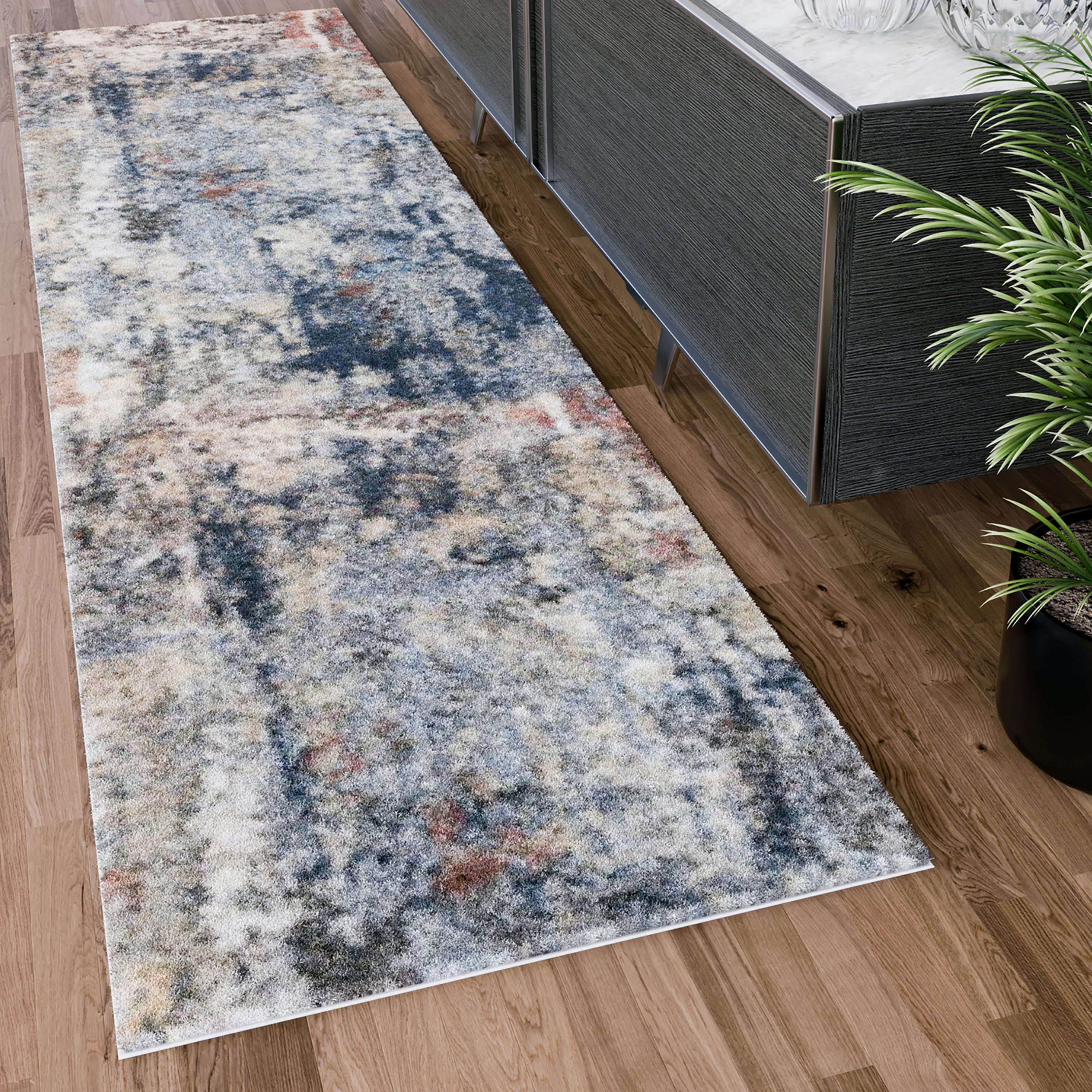 3x10 Modern Navy Runner Rugs for Hallway | Indoor Entry, Entryway ...