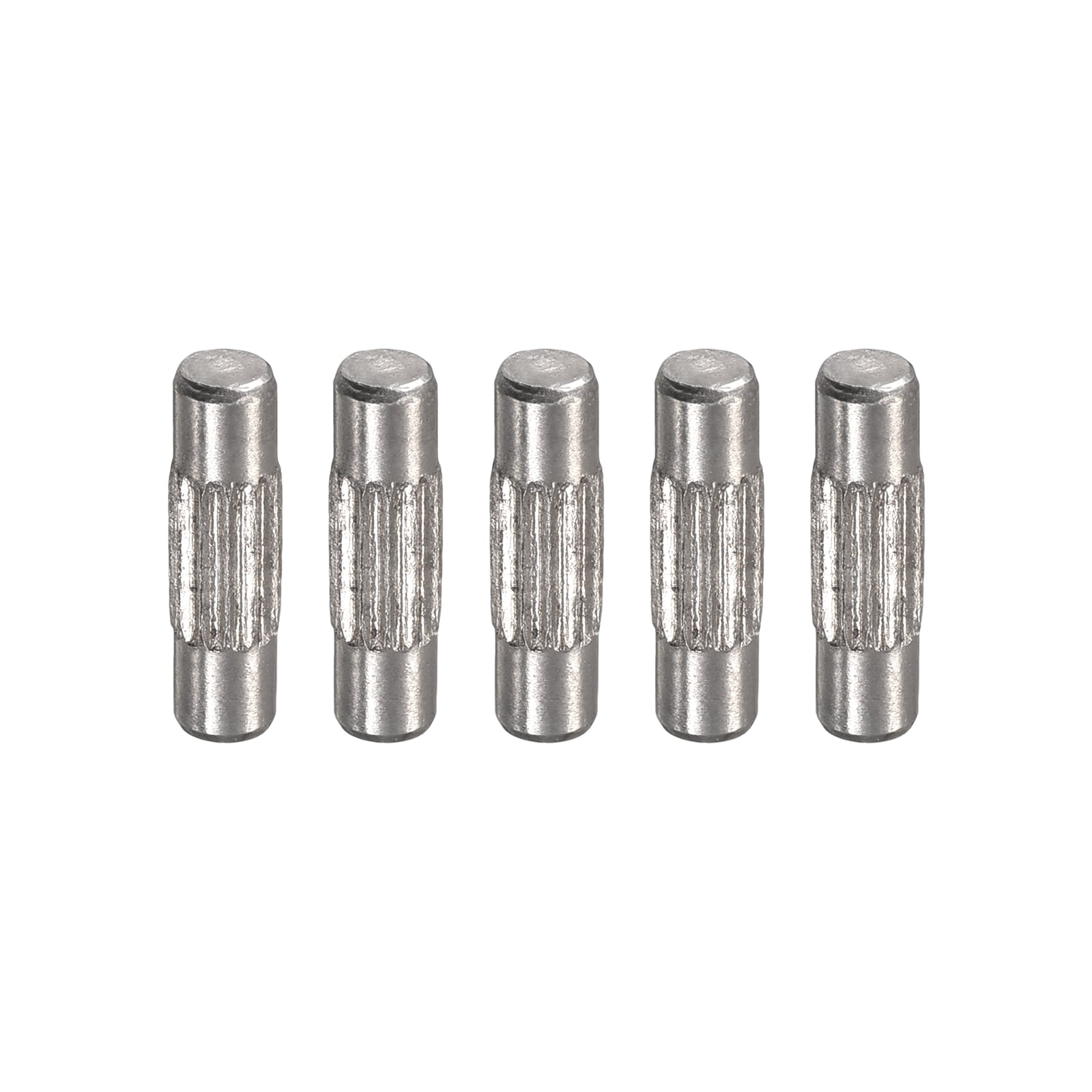 3x10mm 304 Stainless Steel Dowel Pins, 5 Pack Center Knurled Flat ...