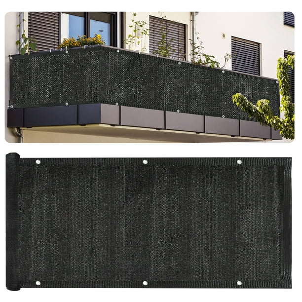 3x16' Balcony Privacy Screen Shield 90% Fence Railing Cover Mesh Shade ...