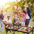 3x2 FT Folding Grill Table Camping Table, Metal Portable Picnic Table ...