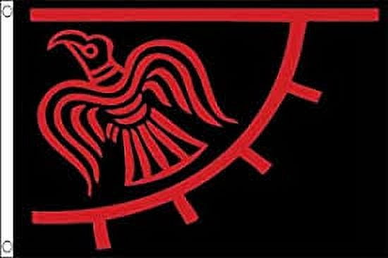 3x2 Viking Wikinger Odinic Raven Flag 3'x2' Banner red and black ...