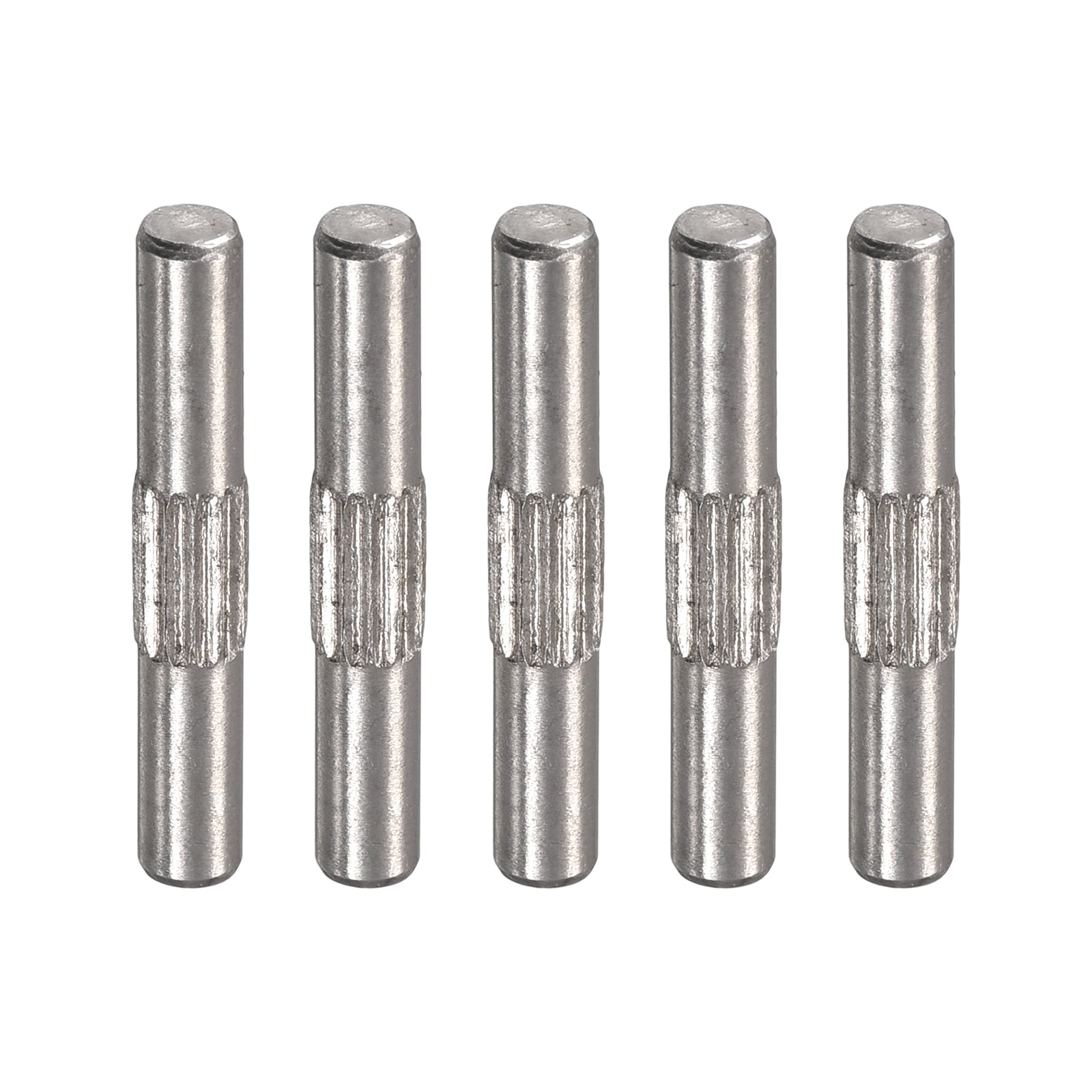 3x20mm 304 Stainless Steel Dowel Pins, 5 Pack Center Knurled Flat ...