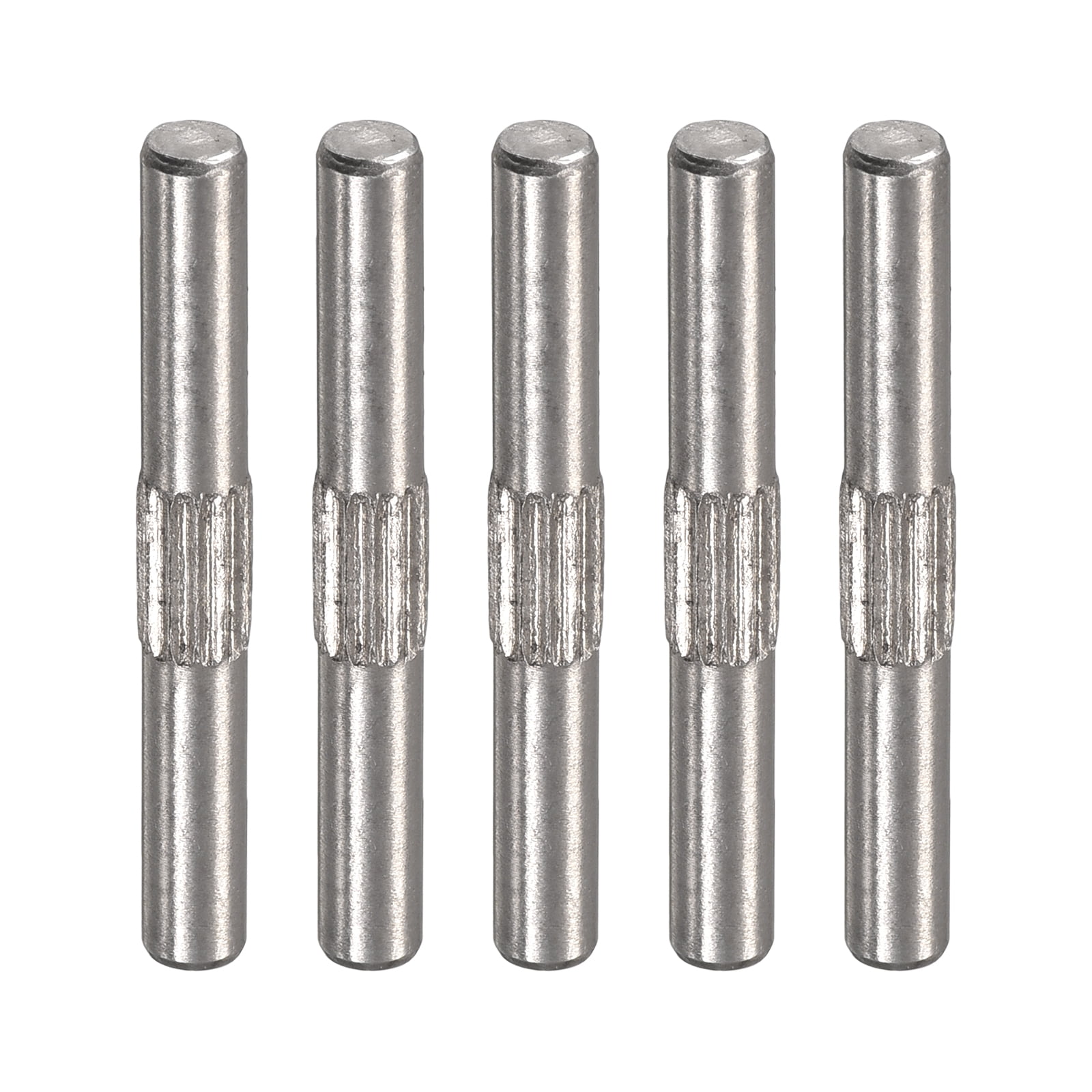 3x25mm 304 Stainless Steel Dowel Pins, 5 Pack Center Knurled Flat ...