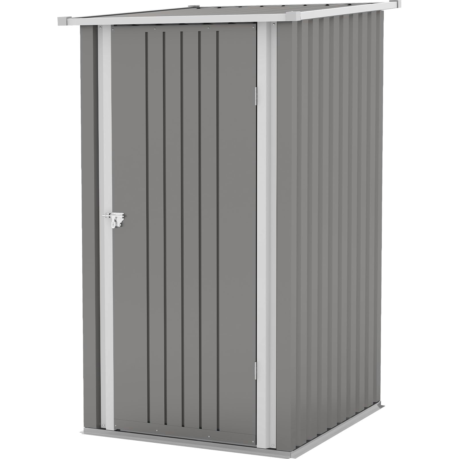 3x3 FT Durable Outdoor Shed, Sloping Roof Metal Storage for Garden ...