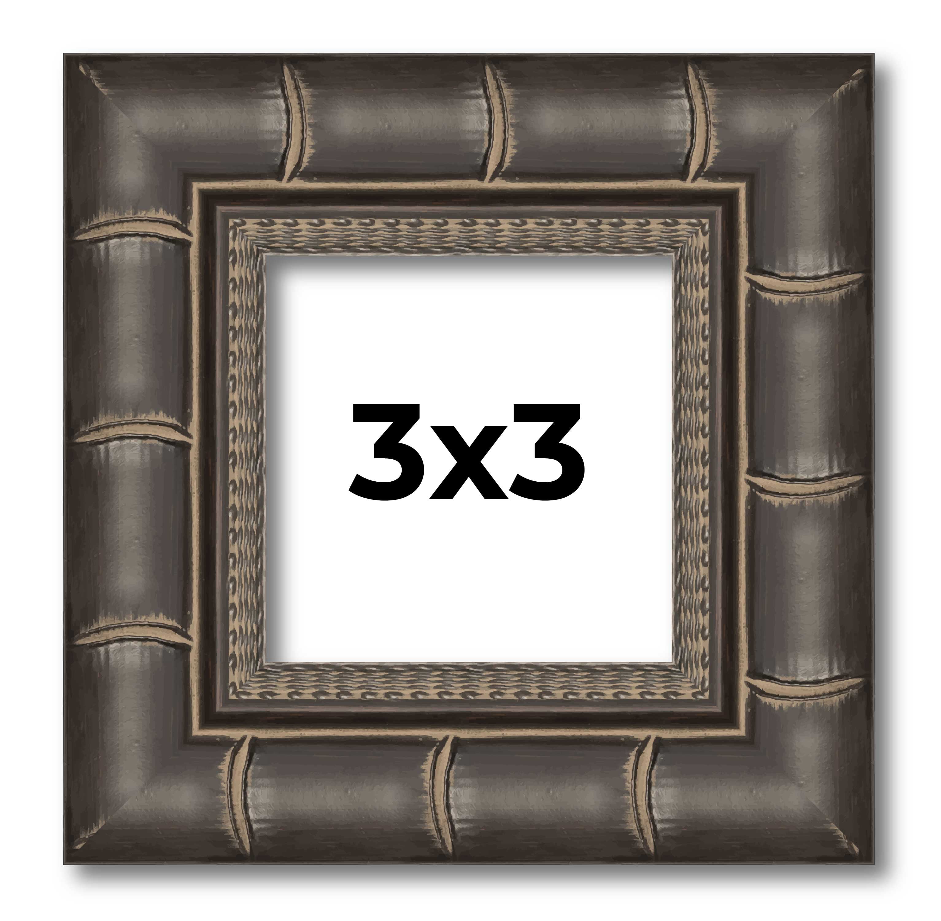 3x3 Frame Black Bamboo Solid Wood Picture Frame Width 1.5 Inches ...