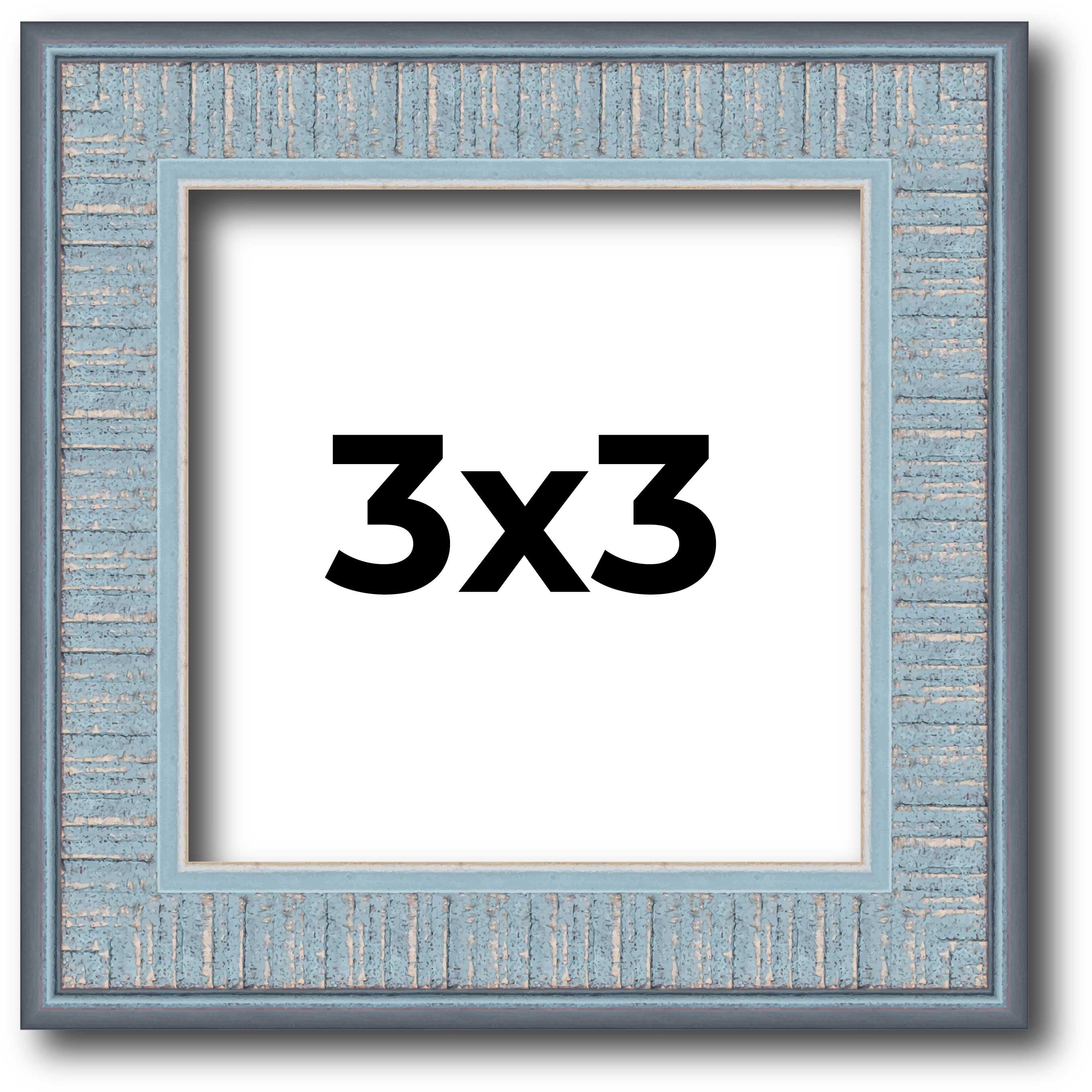3x3 Frame Blue Scuffed Farm Board Solid Wood Picture Frame Width 0.75 ...