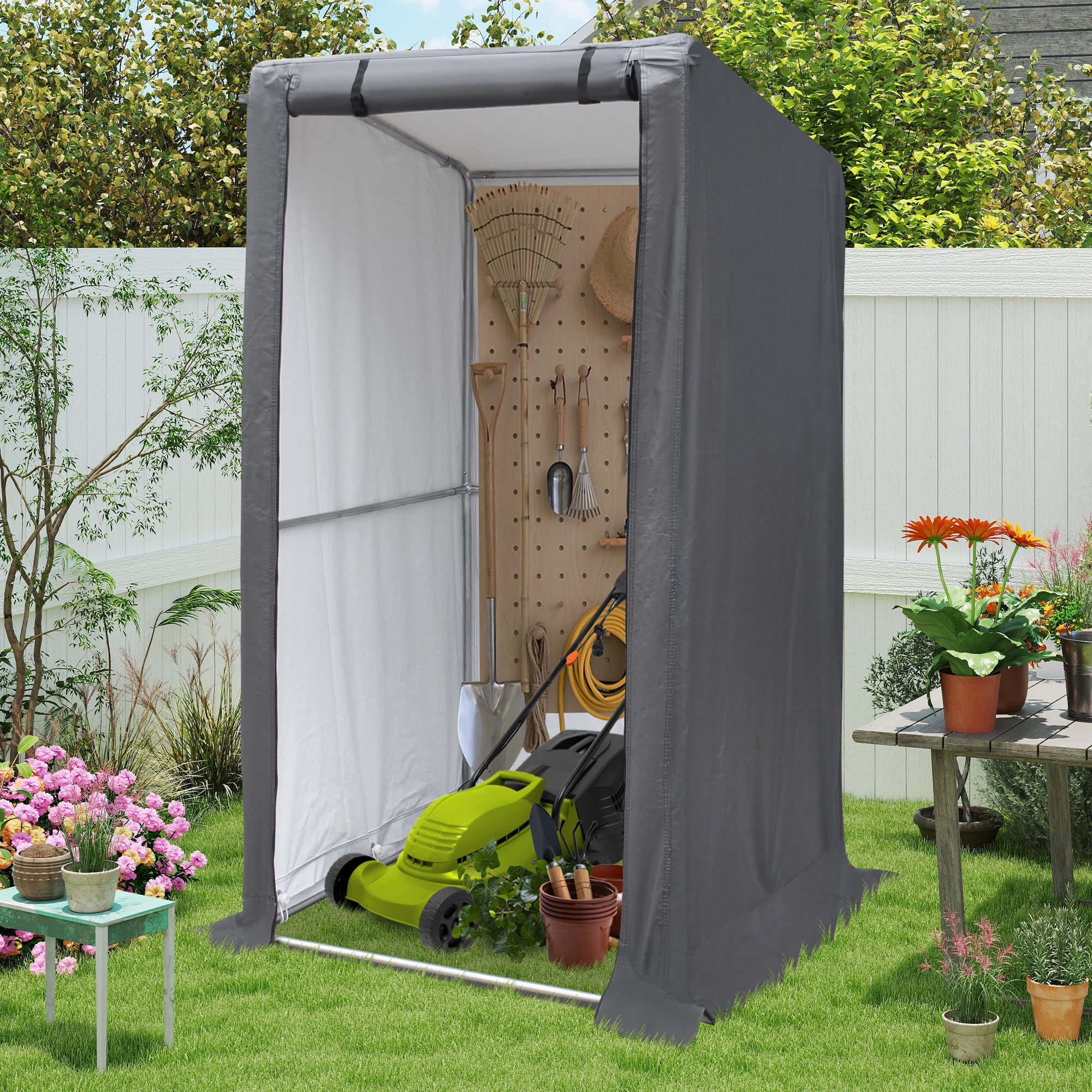 3x3 Ft Outdoor Storage Shelter Shed, Waterproof Heavy Duty Storage Shed ...