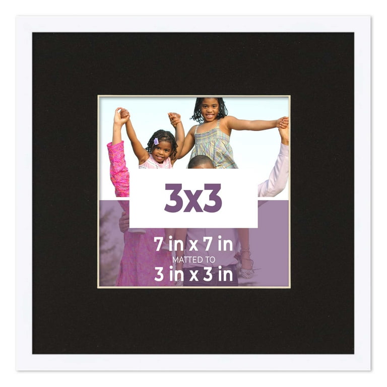 3x3 In Frame White With Black Picture Mat For 3x3 In Photo White 7x7 Frame To Display Print or Walmart