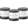 3x3 Inch Black Pillar Candles Set of 3 - Hand-Poured Unscented Candles ...