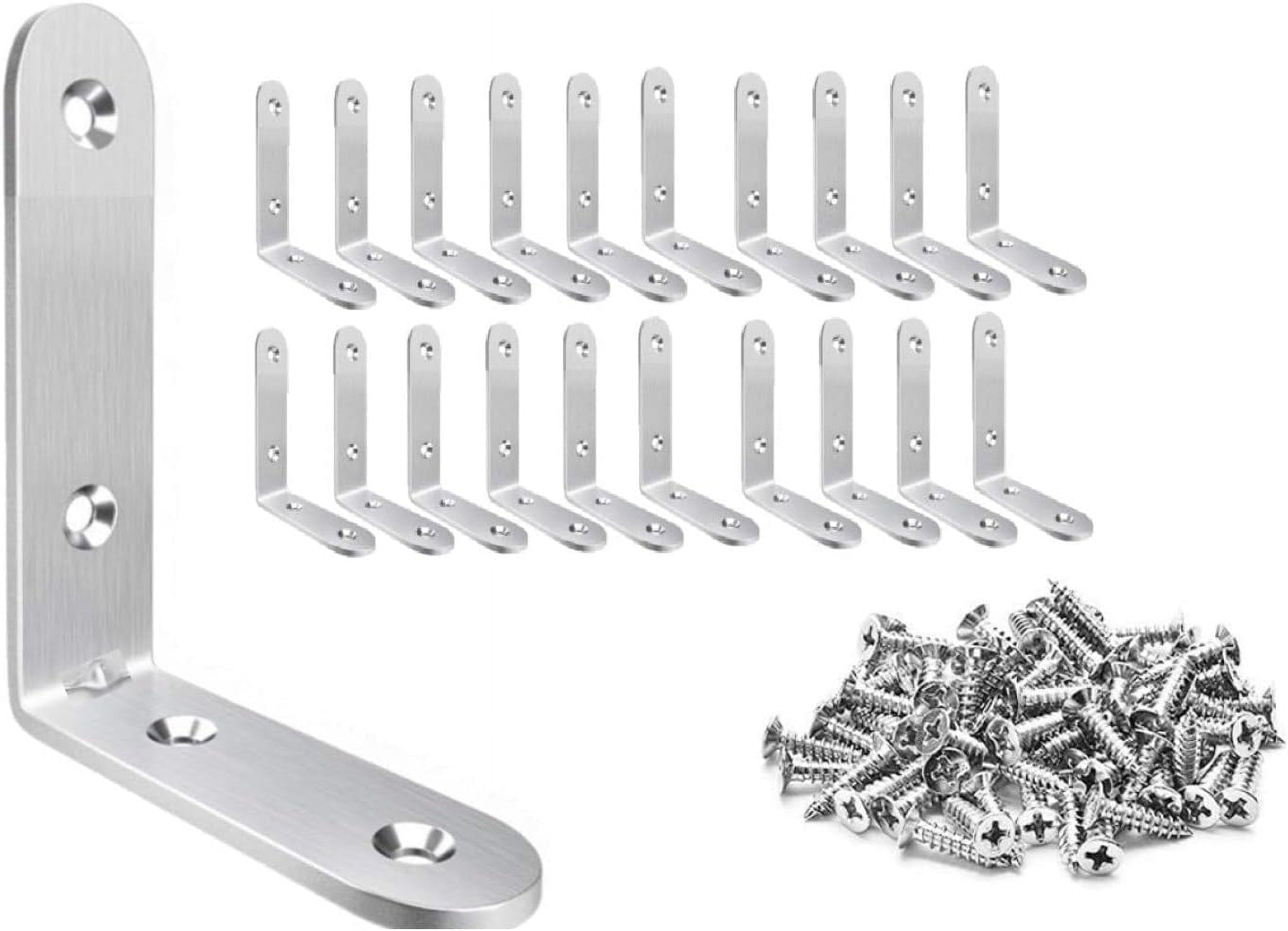 3x3 Inch L Bracket, Steel Construction, Zinc Plated, Heavy Duty 4-Hole ...