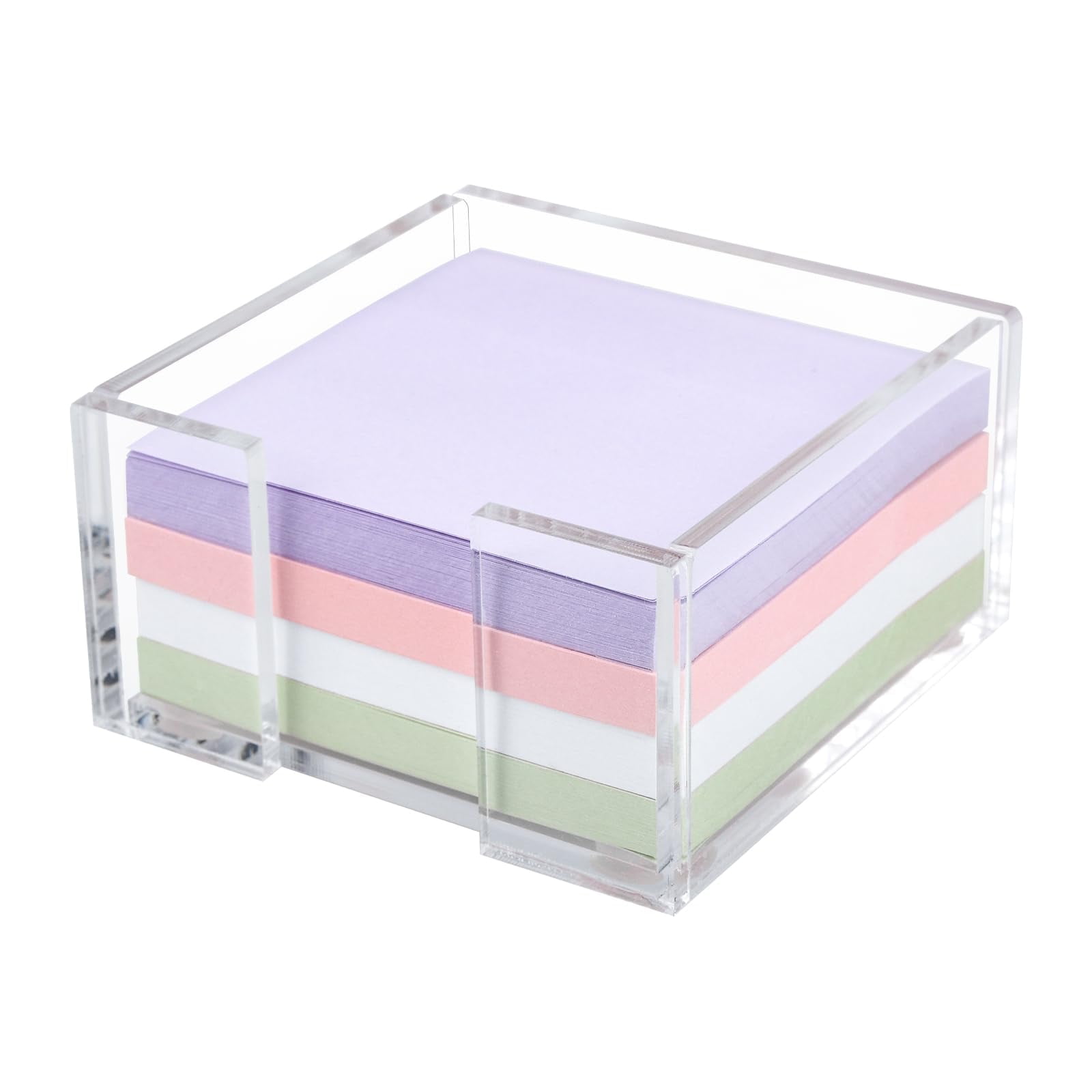 3x3 Inch Sticky Note Holder, Crystal Clear Acrylic Notepad Dispenser ...