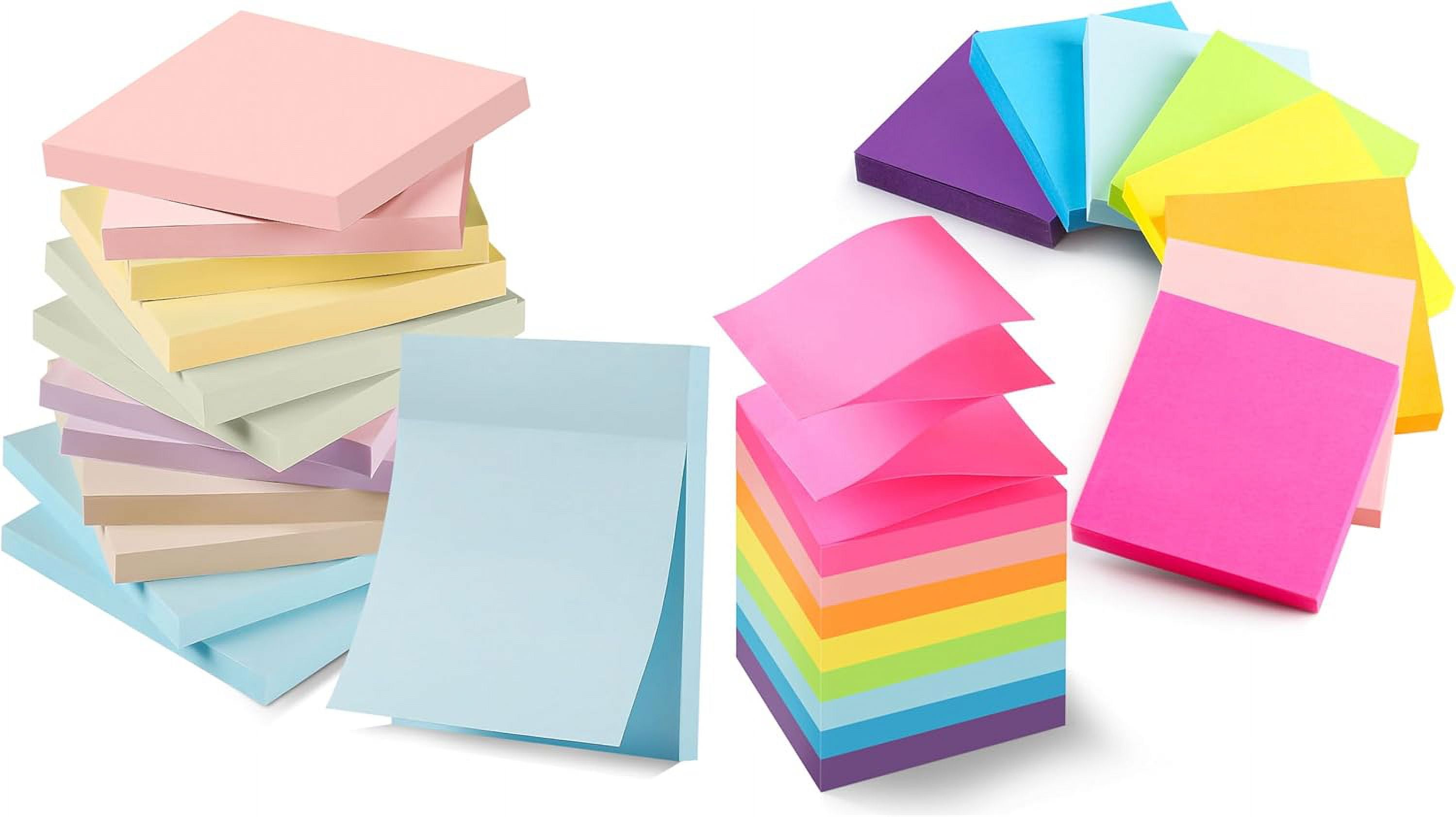 3x3 Pastel Sticky Notes and 3x3 in Pop-up Sticky Notes - Walmart.com