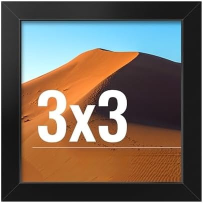 3x3 Picture Frame for Wall Display, 3x3 Black Picture Frame with HD ...
