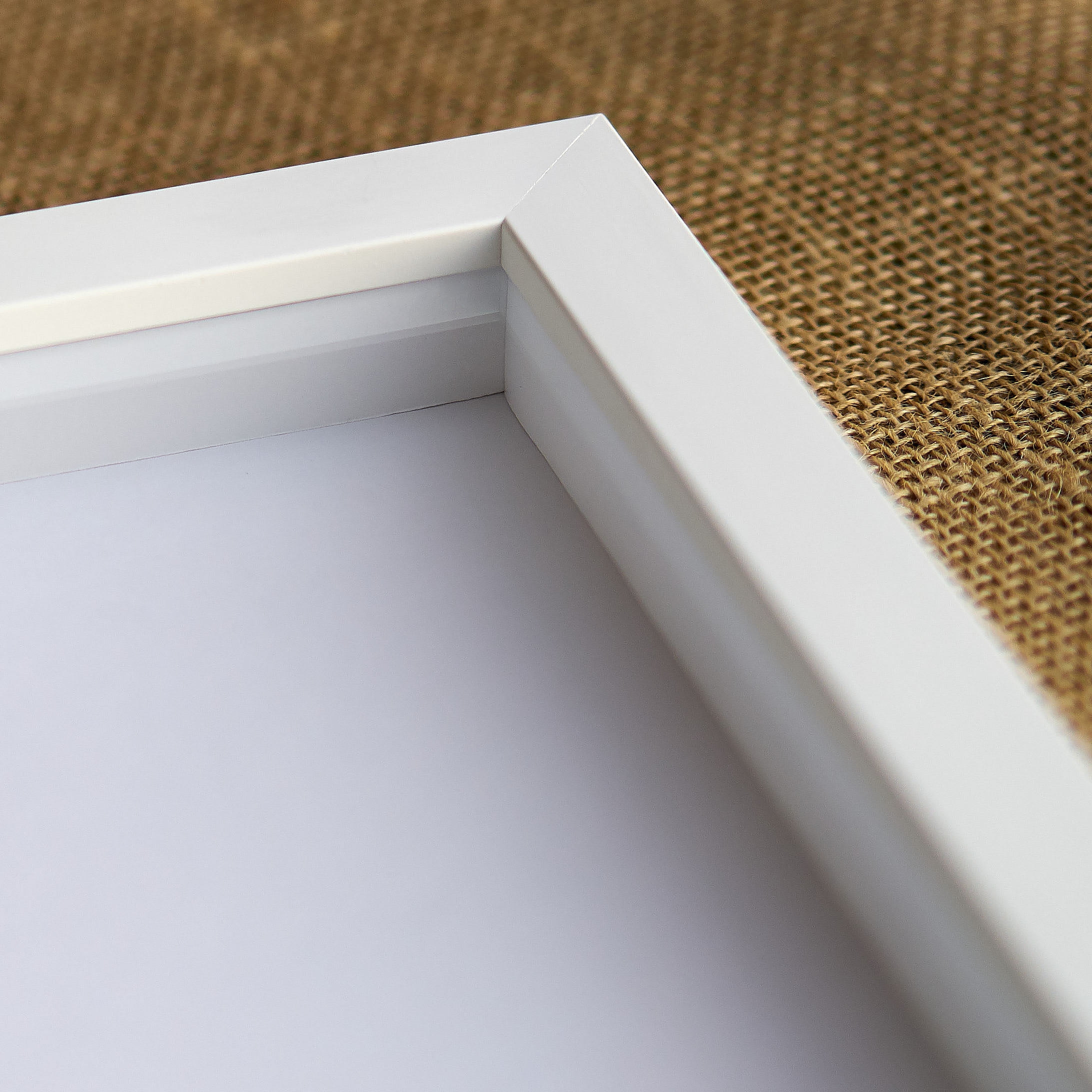 3x3 Shadow Box 1" Depth White Picture Frame - UV Acrylic, Backing ...