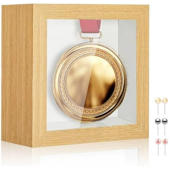 3x3 Small Square Shadow Box Picture Frame Display Case with Soft Linen ...