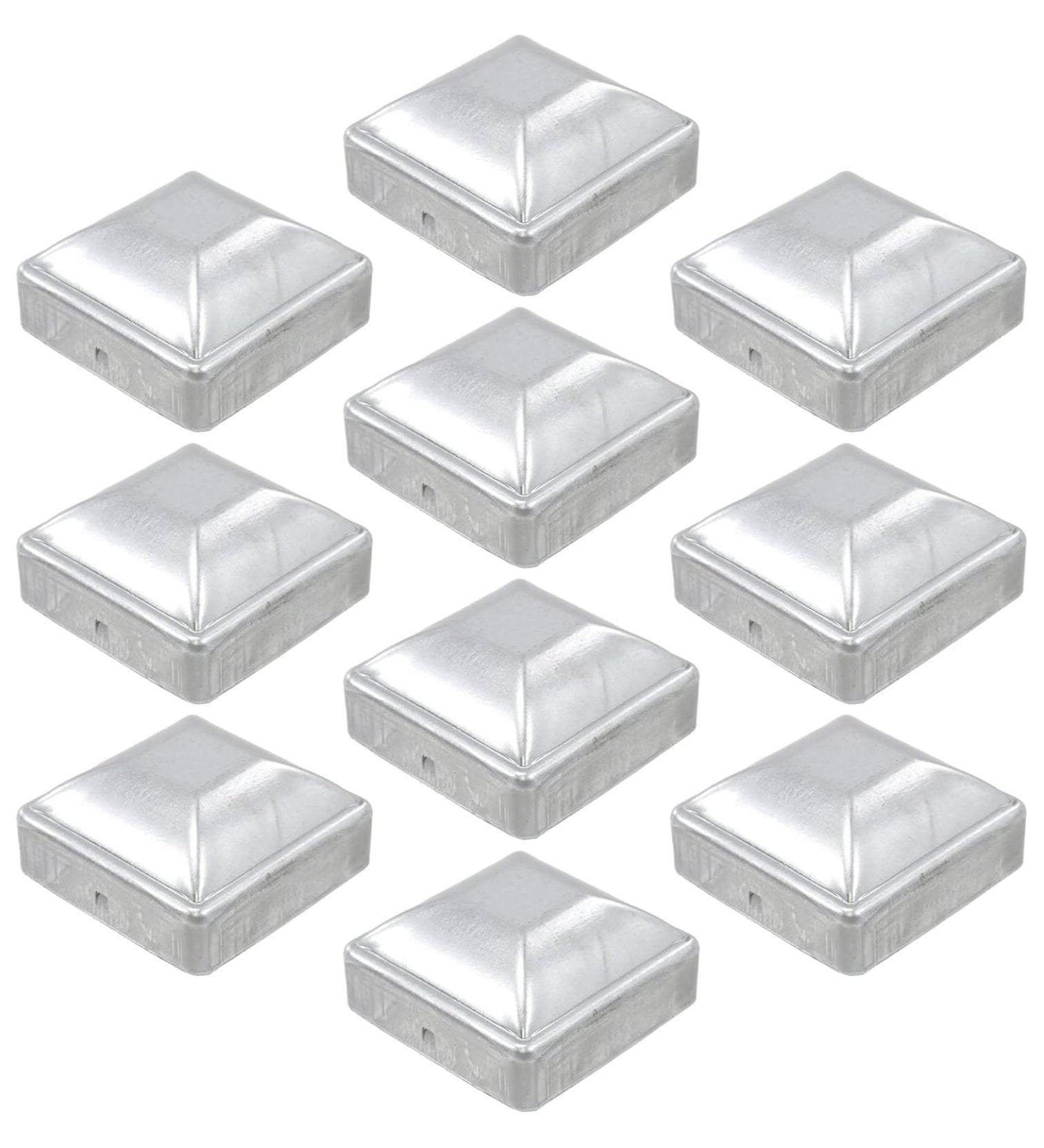 3x3 Steel Fence Post Caps - 10 Pack | Galvanized Steel Square Post Dome ...