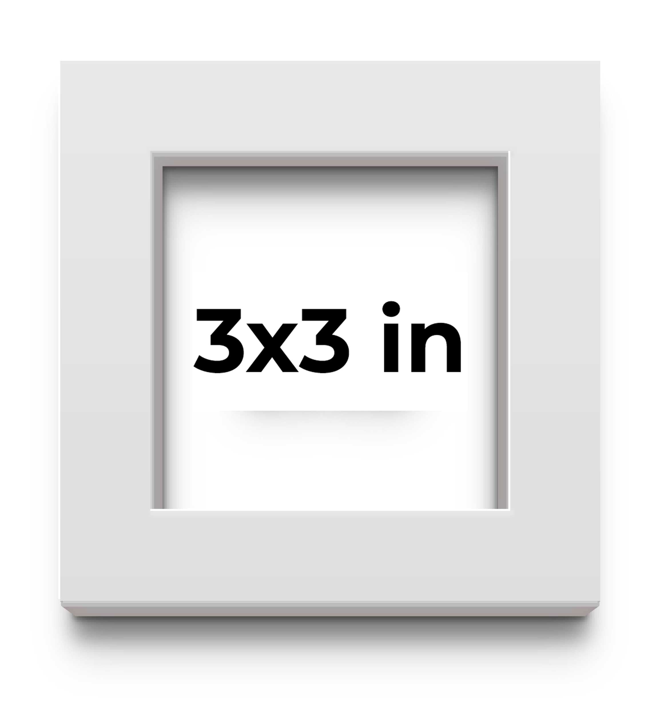 3x3 White Shadowbox Frame - Interior Size 3x3 by 1 Inches - Made to ...