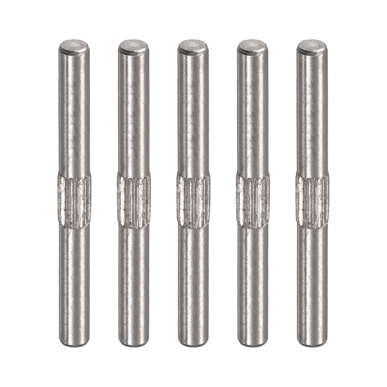 3x30mm 304 Stainless Steel Dowel Pins, 5 Pack Center Knurled Flat ...