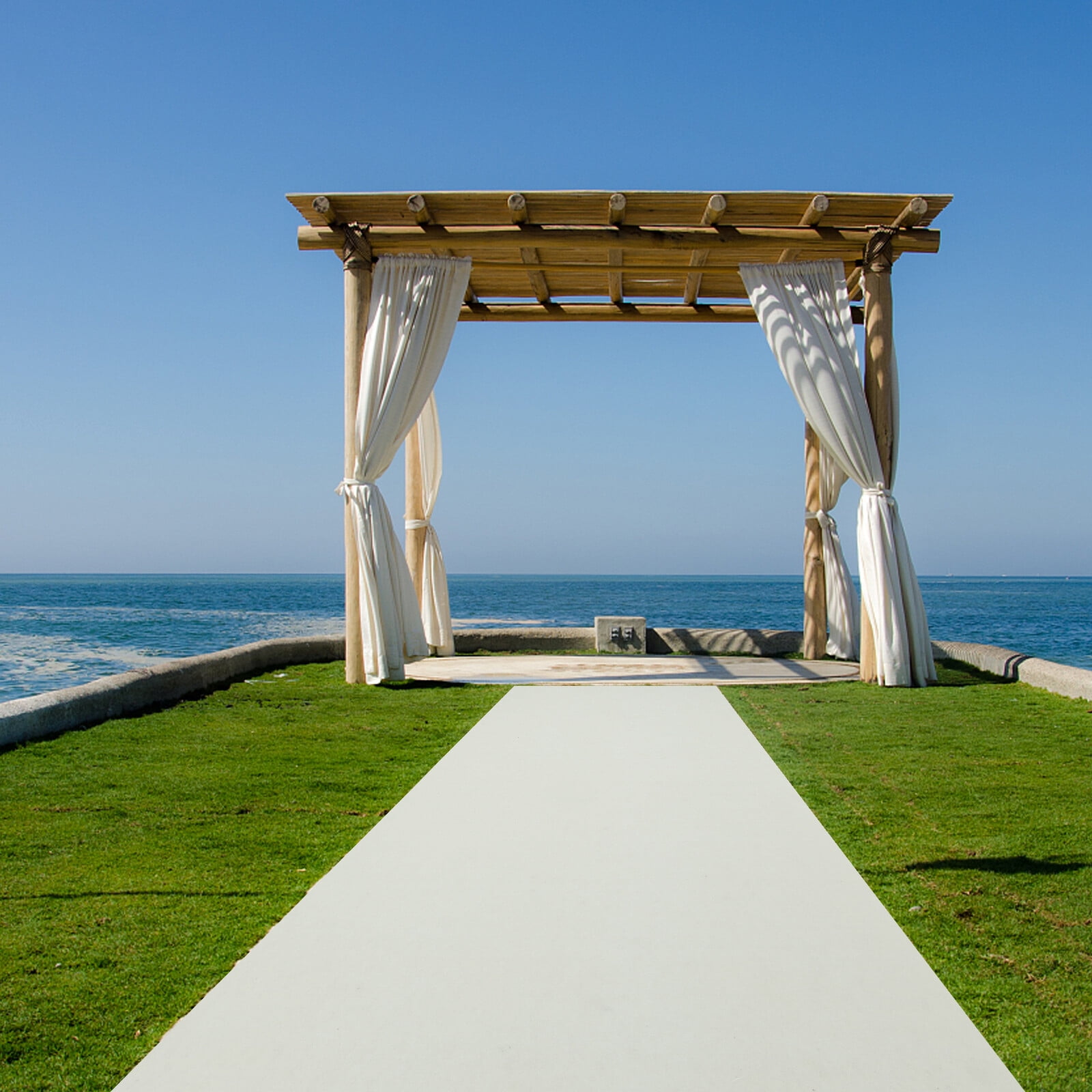 3x33ft White Carpet Runner for Wedding Aisle, Thick Reusable Polyester ...