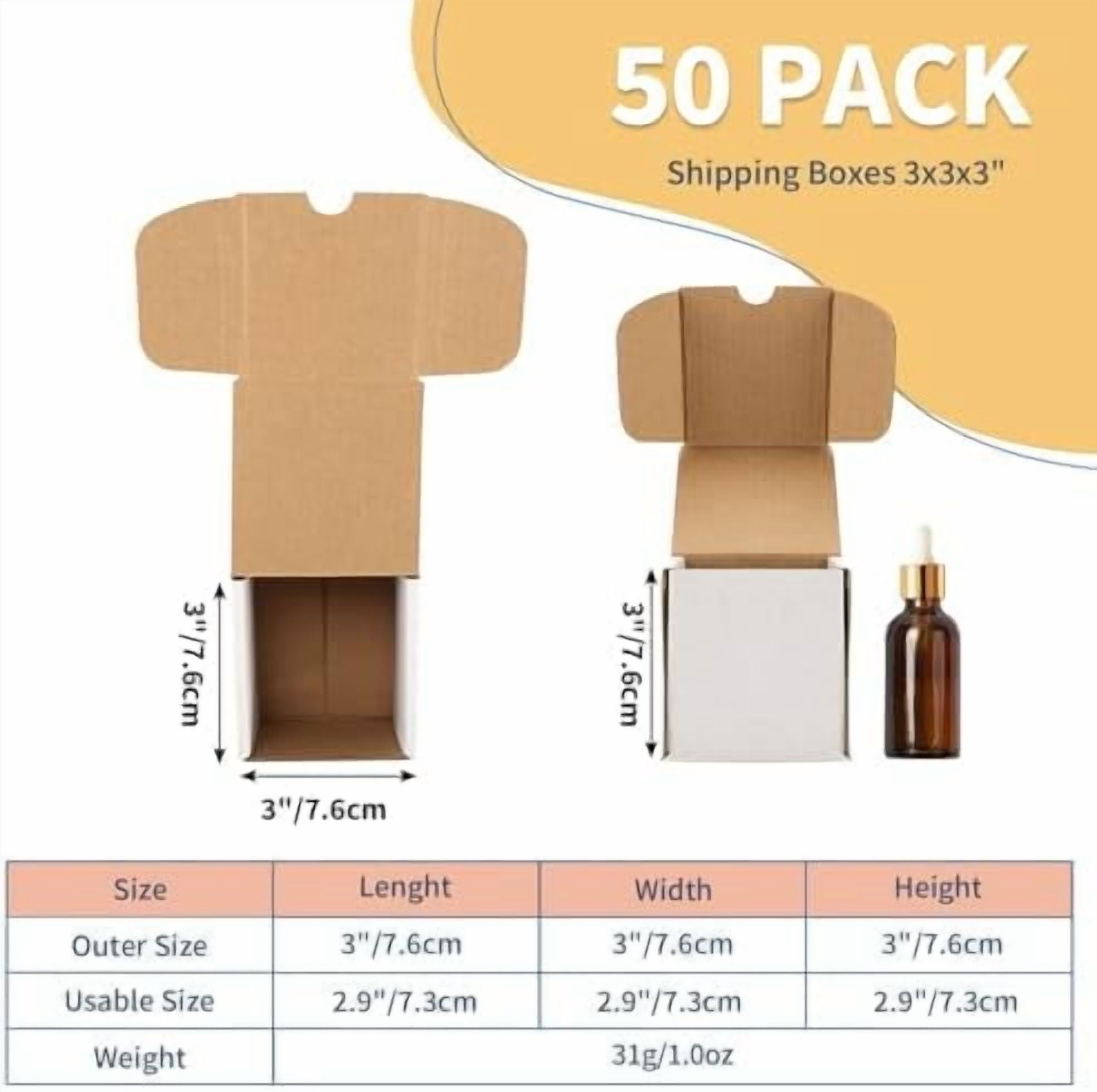 3x3x3 White Shipping Boxes Set of 50, Corrugated Cardboard Mailer Boxes ...