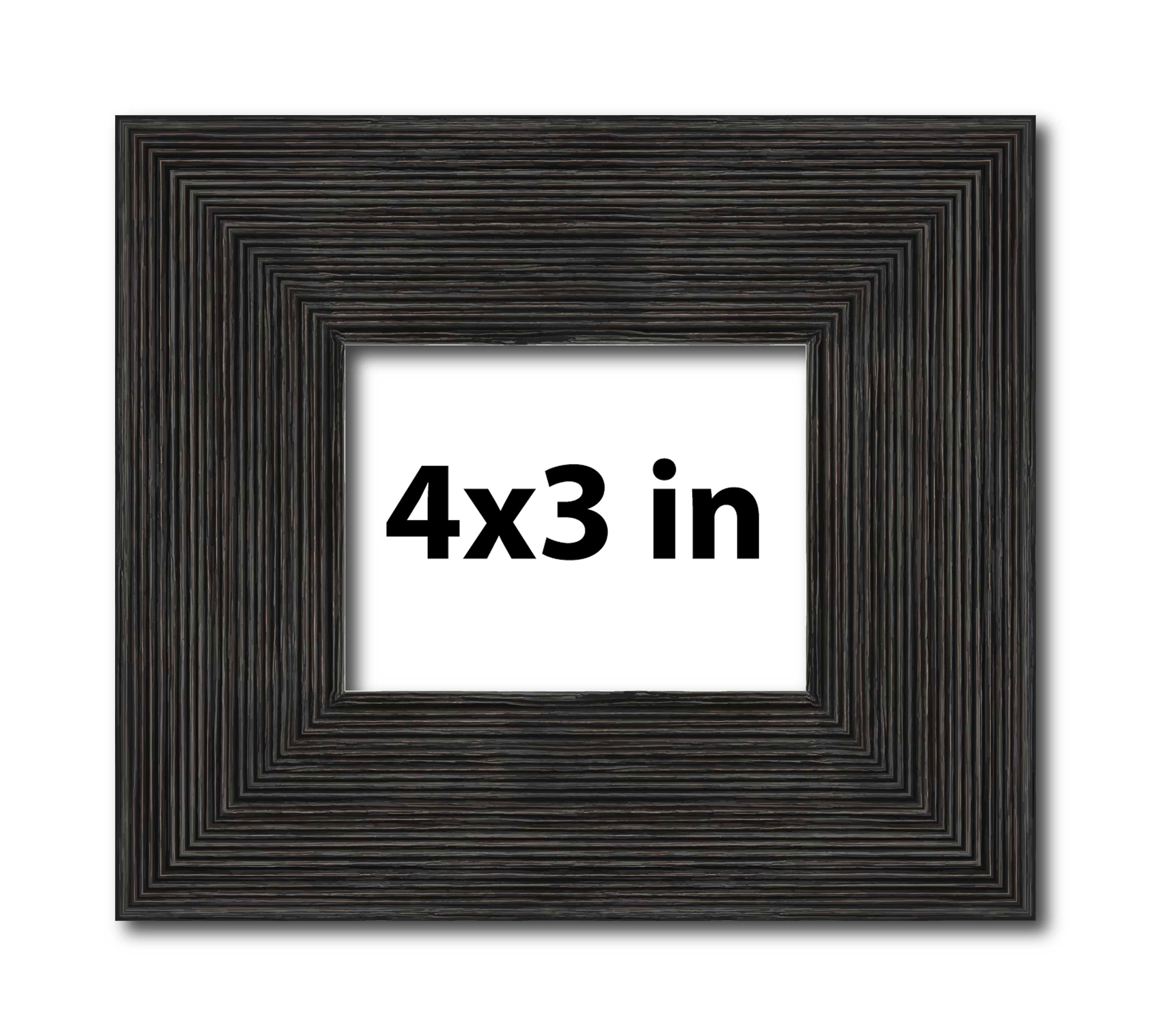 3x4 Contemporary Black Picture Frame - UV Acrylic, Foam Board Backing ...