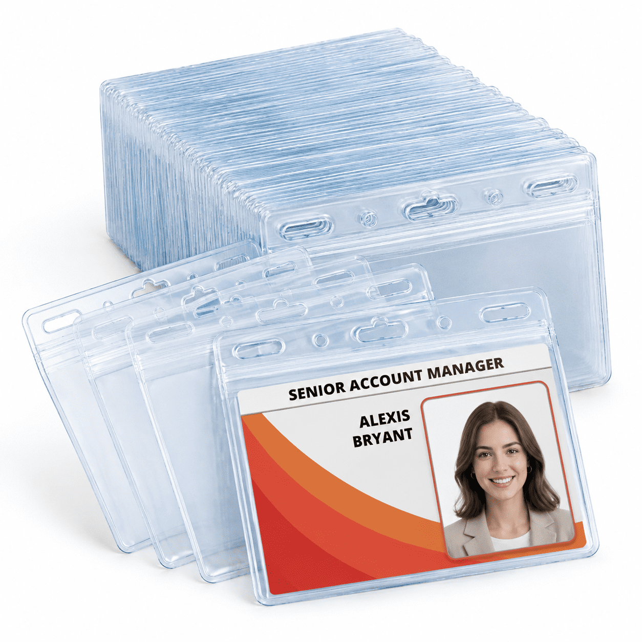 3x4 Horizontal Id Card & Name Badge Holder - Resealable 250 Pack ...