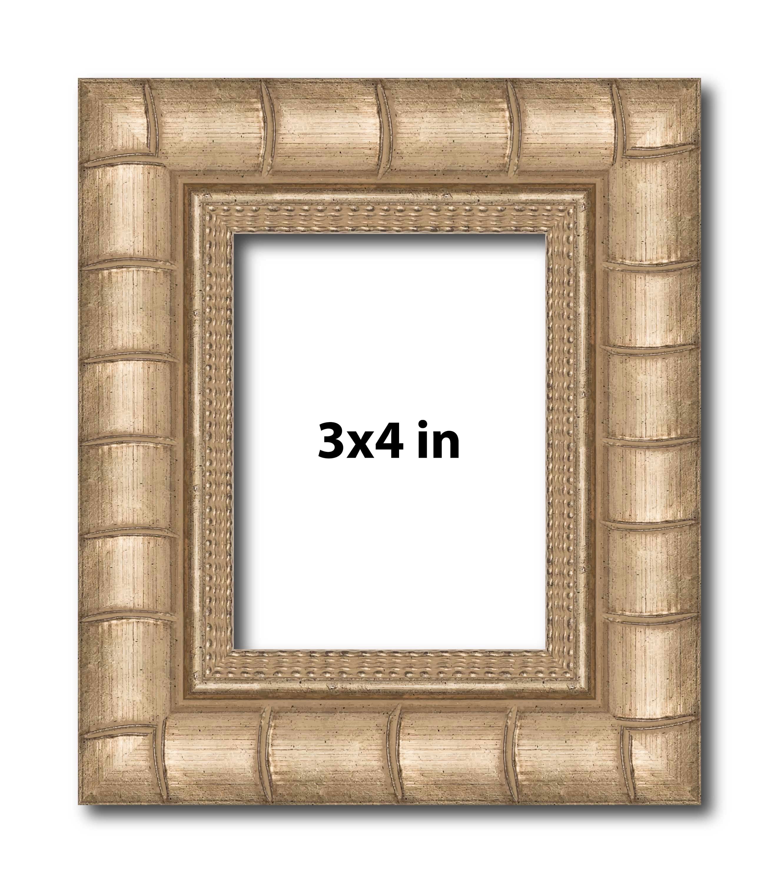 3x4 In Frame Silver Real Wood Picture Frame Width 1.5 inches | Interior ...