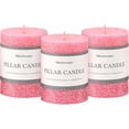 3x4 Inch Pink Pillar Candles Set of 3 - Hand-Poured Unscented Candles ...