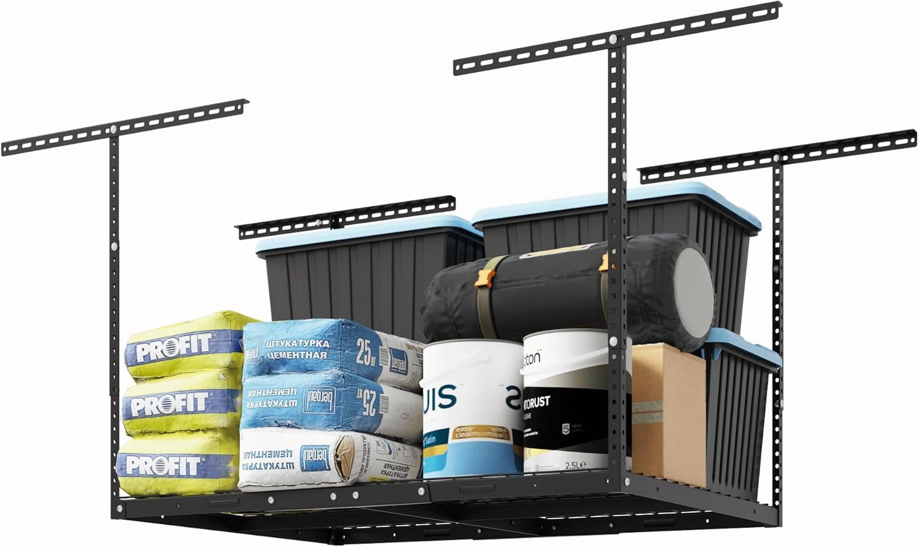 3x4 Overhead Garage Storage Rack, Adjustable Organization System, Heavy ...