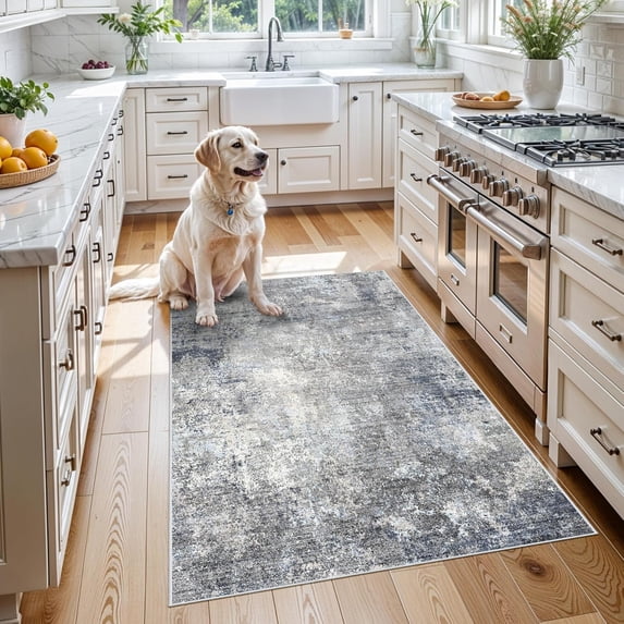 3x4 Washable Entryway Rug – Non-Slip Modern Abstract Small Area Rug for ...