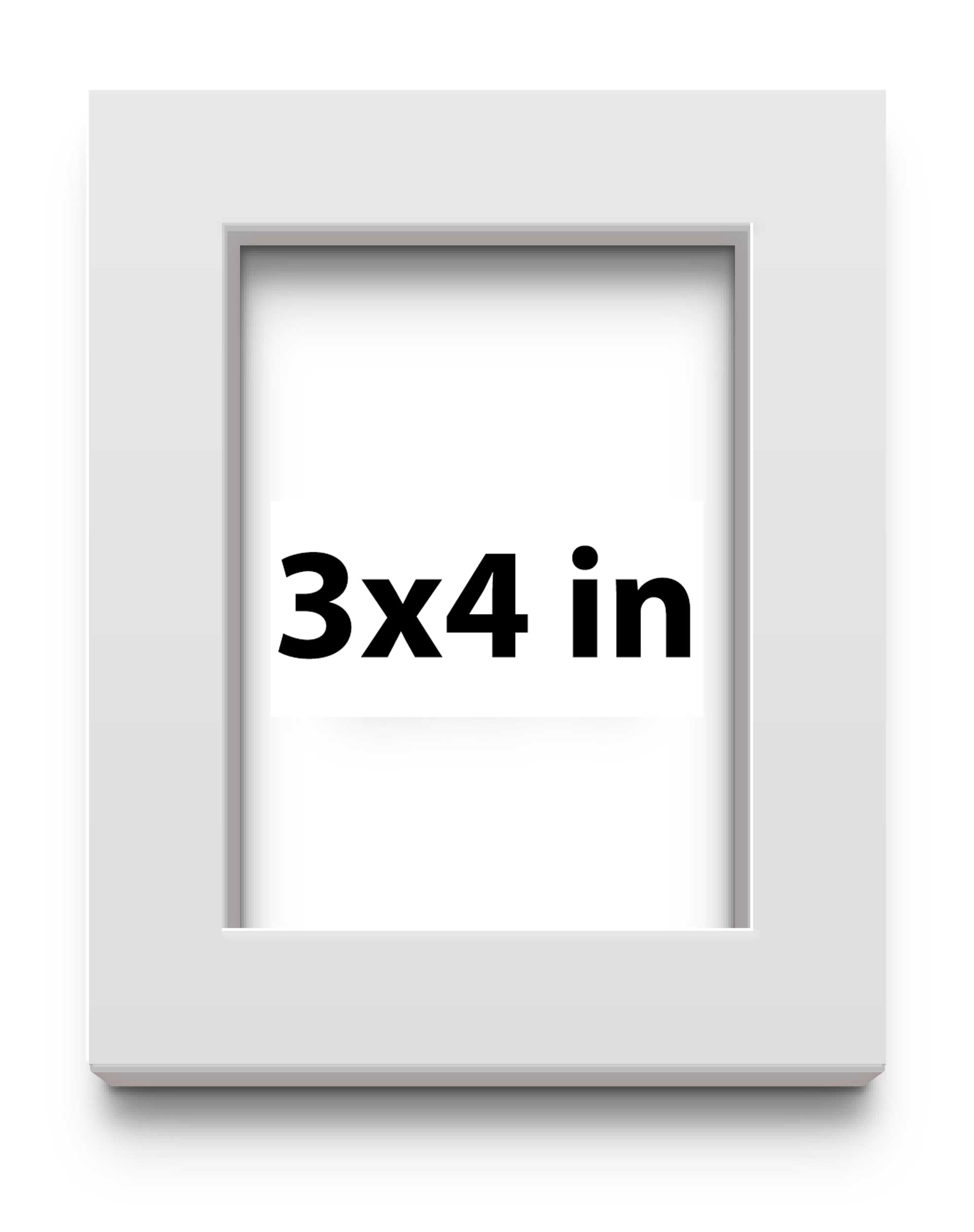 3x4 White Shadowbox Frame - Interior Size 3x4 by 1 Inches - Made to ...