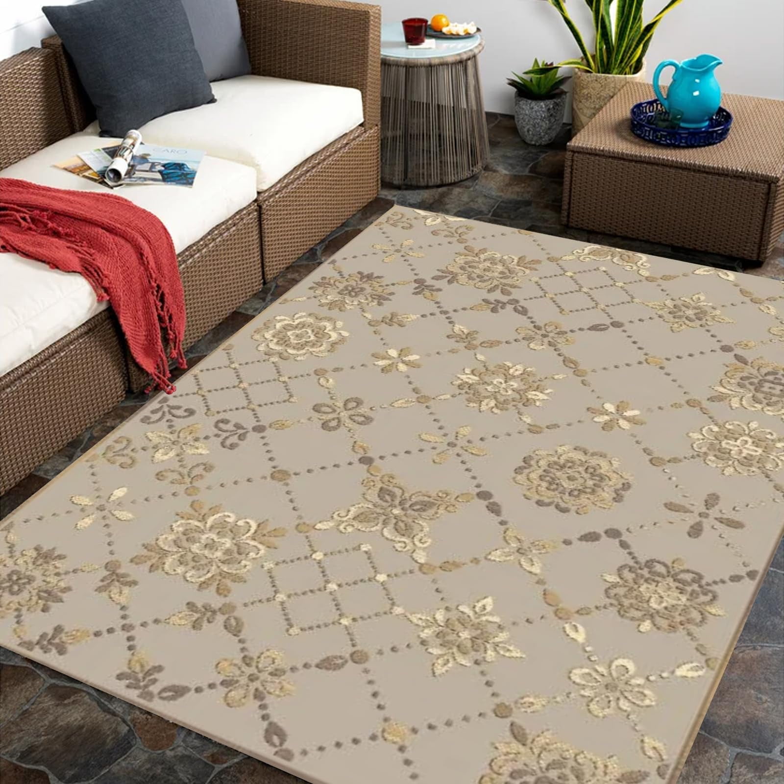 3x4ft Area Rugs, Low Pile Carpet For Bedroom And Teens Living Room ...