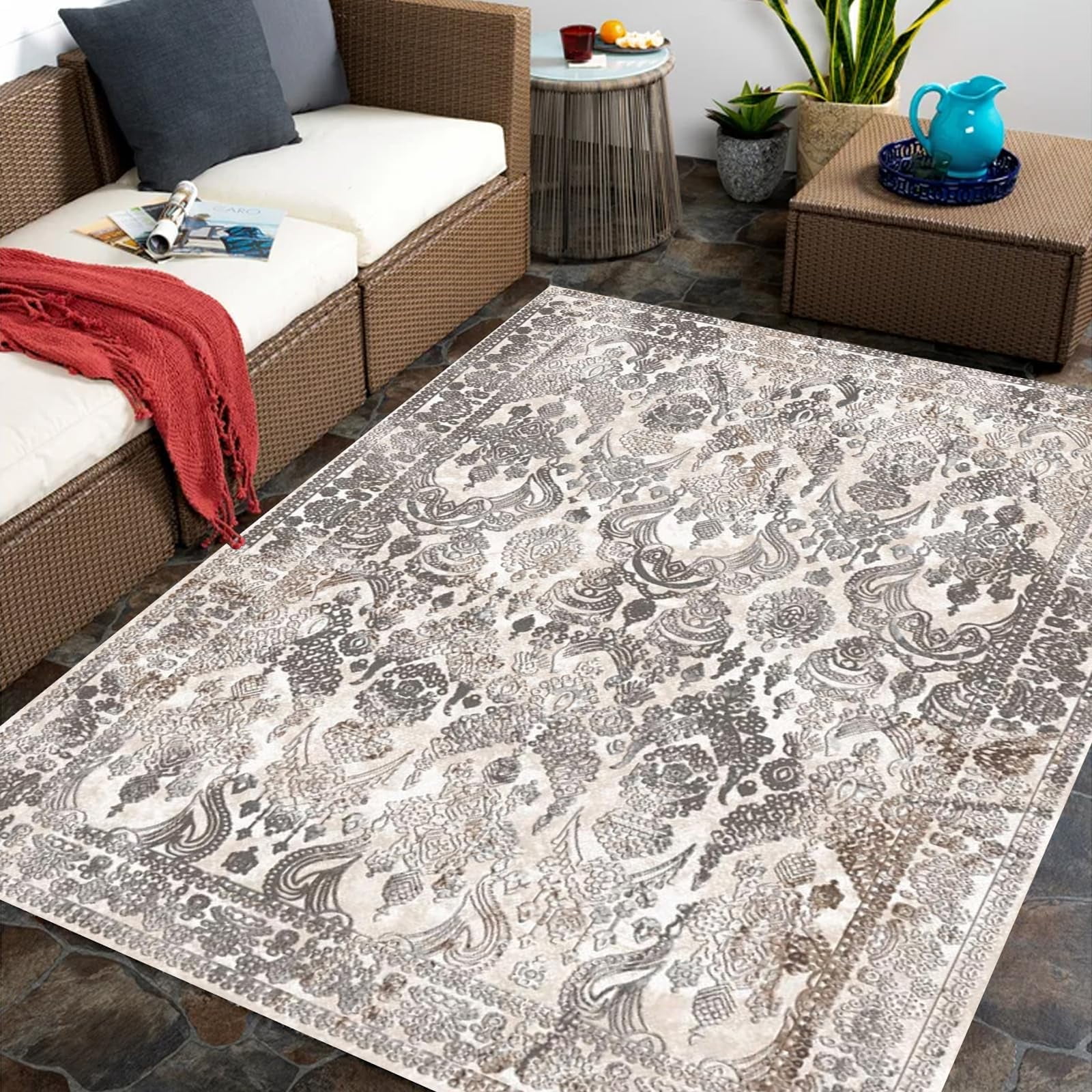 3x4ft Washable Area Rug, Area Rug For Living Room, Area Rug For Bedroom ...
