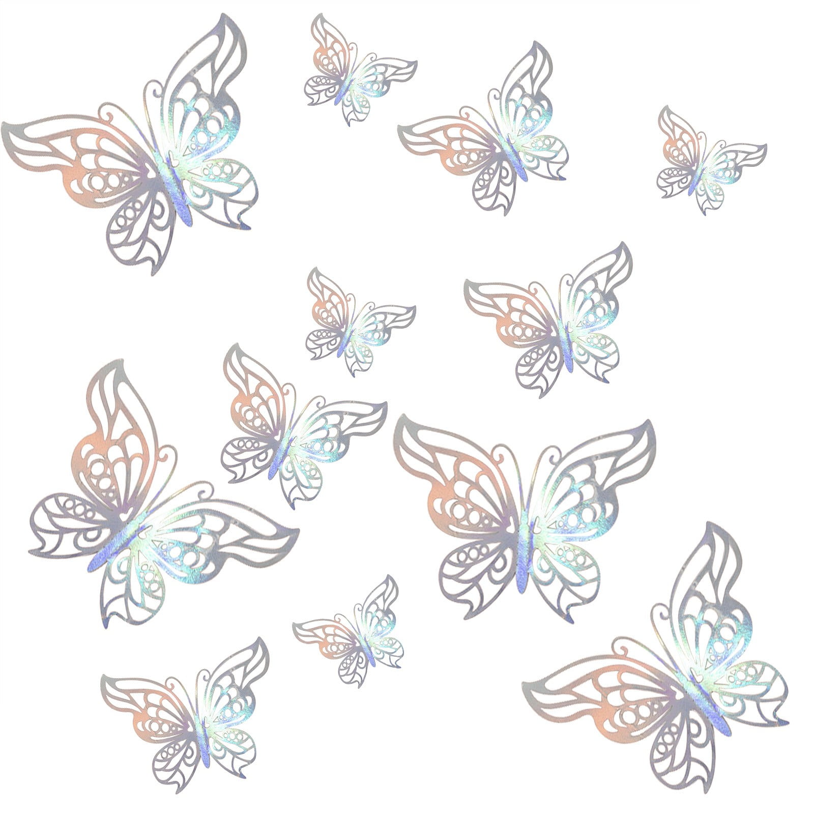 3x5" 12Pcs Butterfly Wall Decorations 3 Sizes Art Wall Decals Removable ...