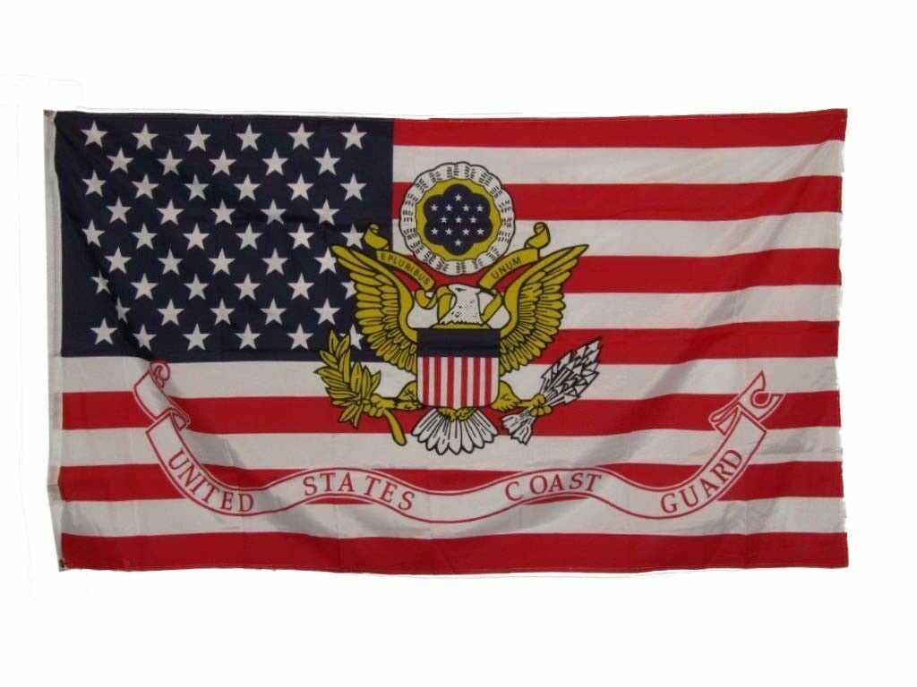 3x5 3’x5’ USCG Coast Guard Insignia USA American Flag Banner Grommets ...