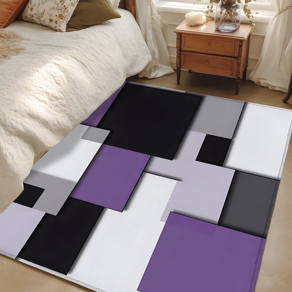 3x5 Abstract Art Area Rug for Bedroom, Washable Non Slip Low Pile Soft ...