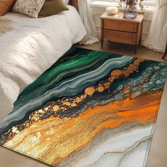3x5 Abstract Mable Area Rug for Bedroom, Washable Non Slip Low Pile ...