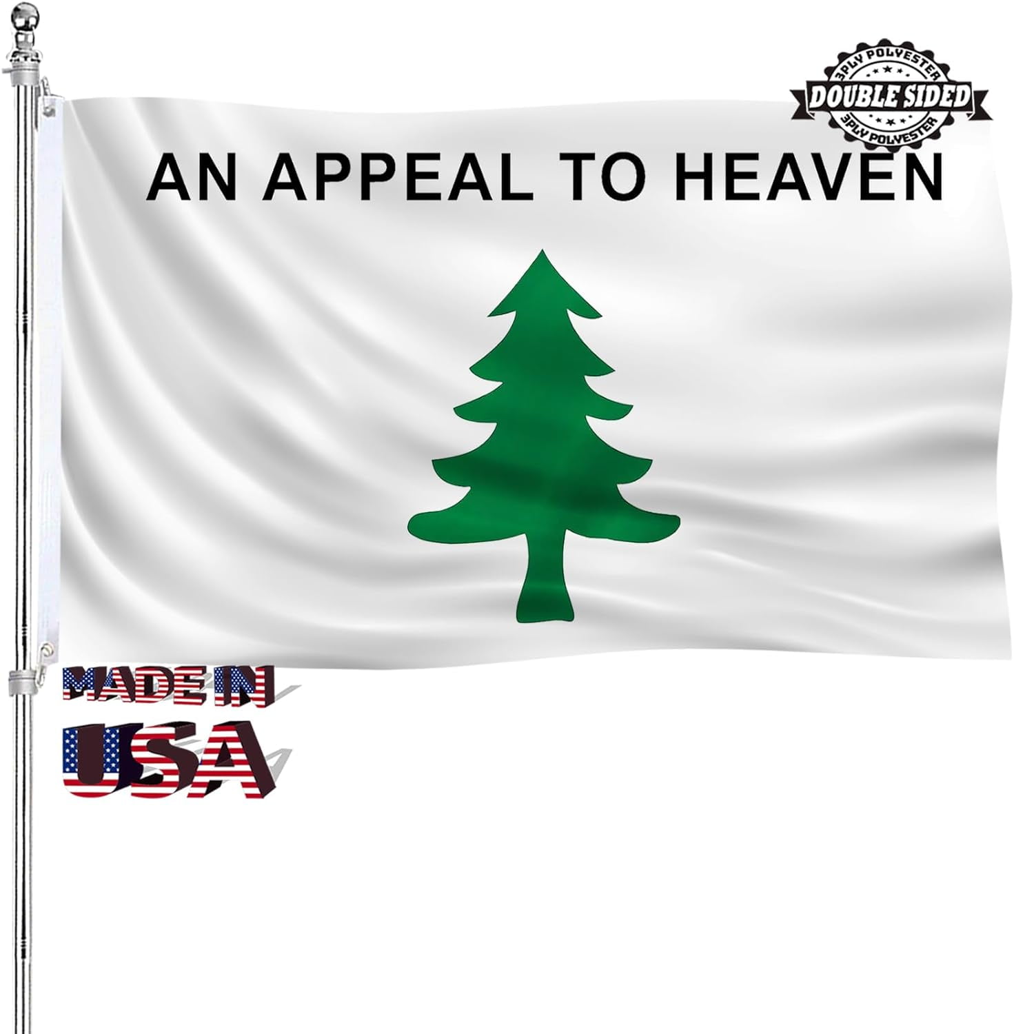 3x5 An Appeal to Heaven Flag Outdoor Double Sided Heavy Duty Pine Tree ...