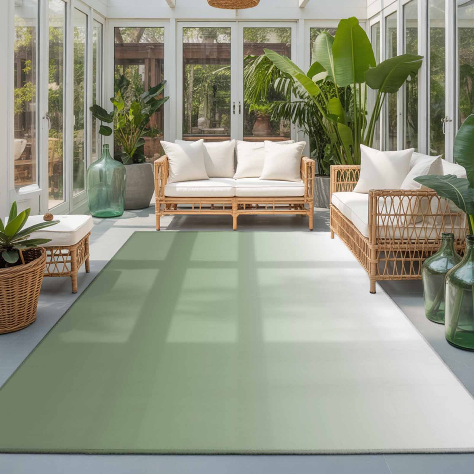 3x5 Area Rugs for Bedroom, Sage Green Ombre Non-Slip Area Rugs for ...