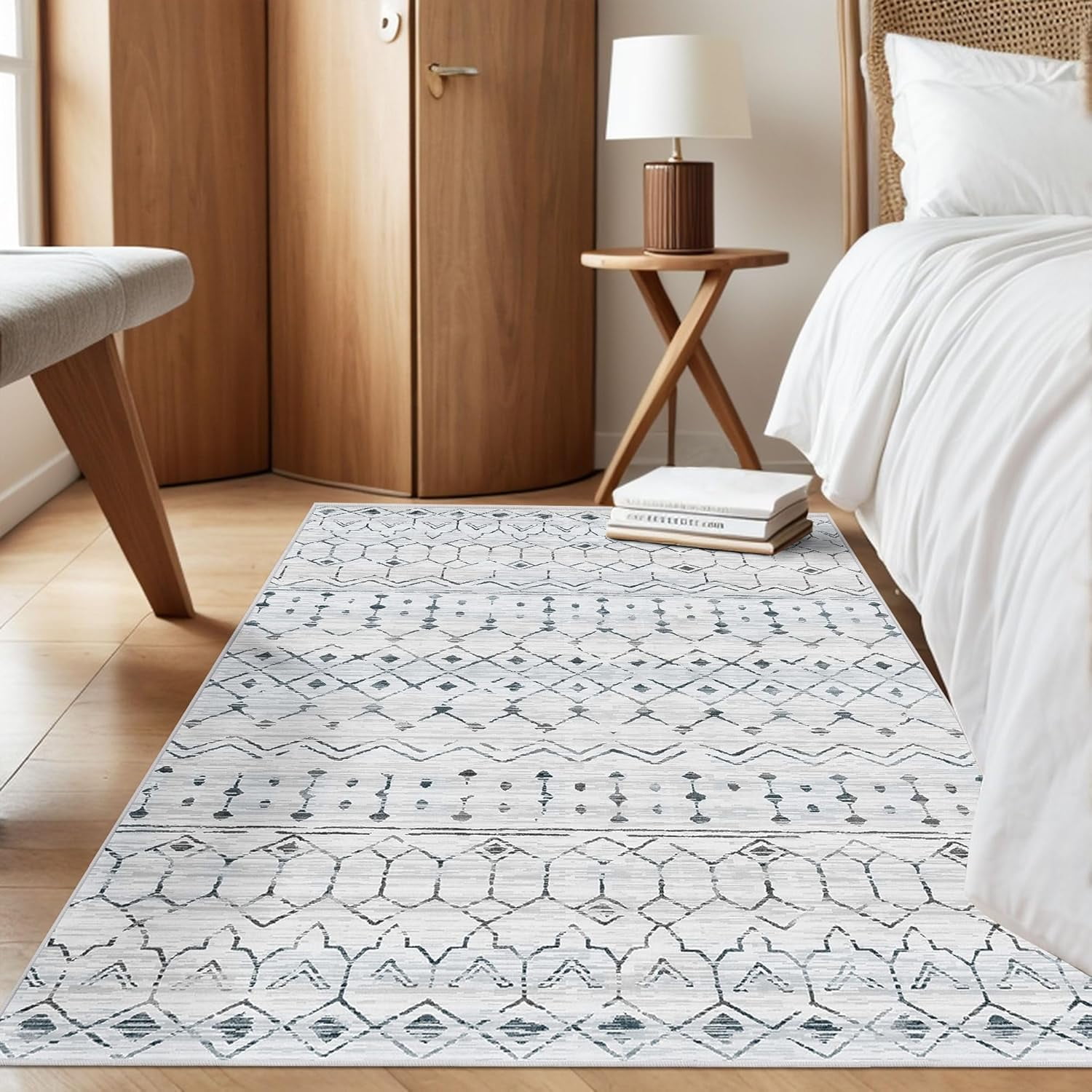 3x5 Area Rugs Boho Moroccan Farmhouse Washable Rugs Distressed Rug with ...