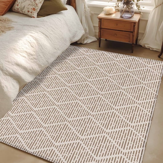 3x5 Area Rugs, Brown Non-Skid Rubber Backing Large Rectangle Rugs ...