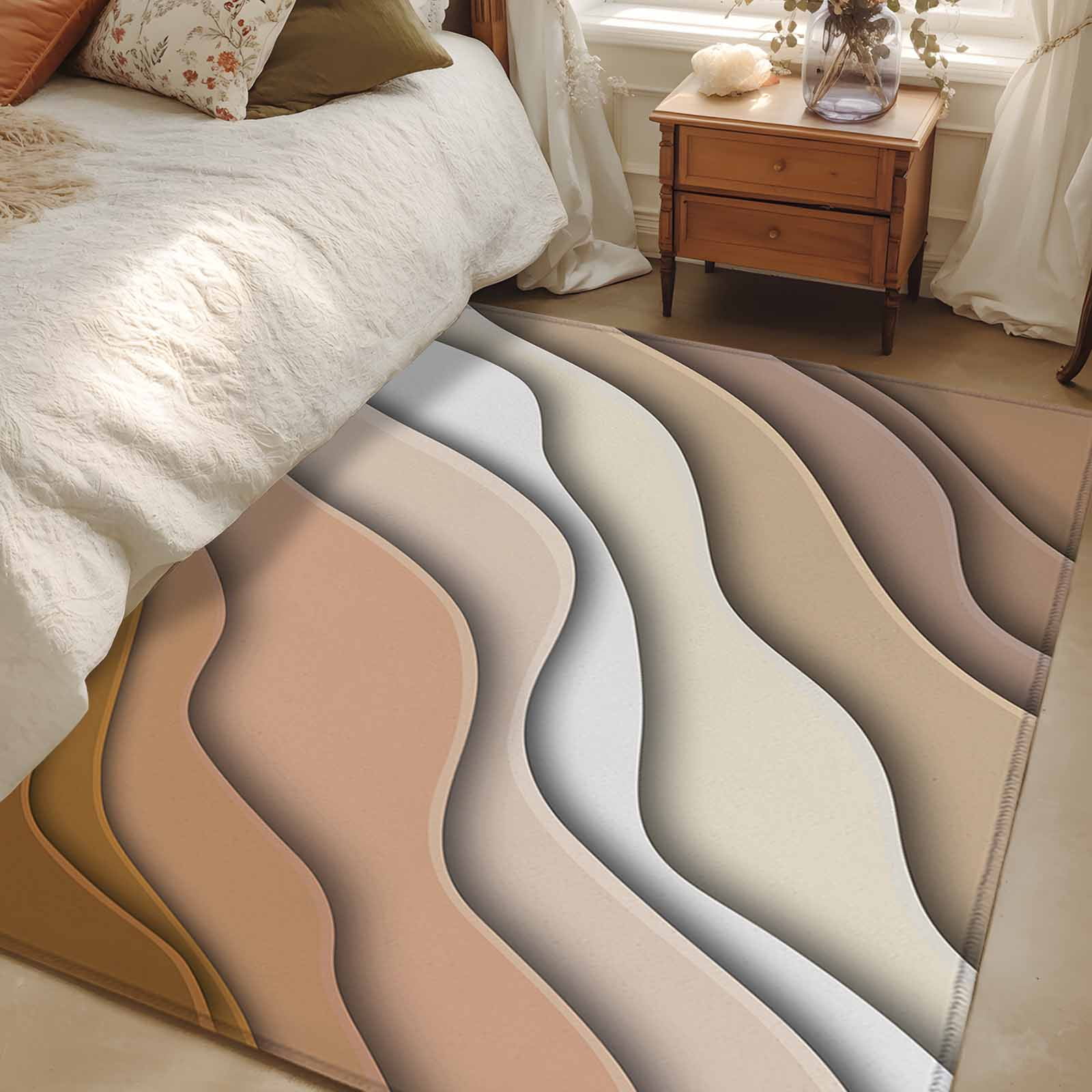 3x5 Area Rugs, Brown Ombre Non-Skid Rubber Backing Large Rectangle Rugs ...