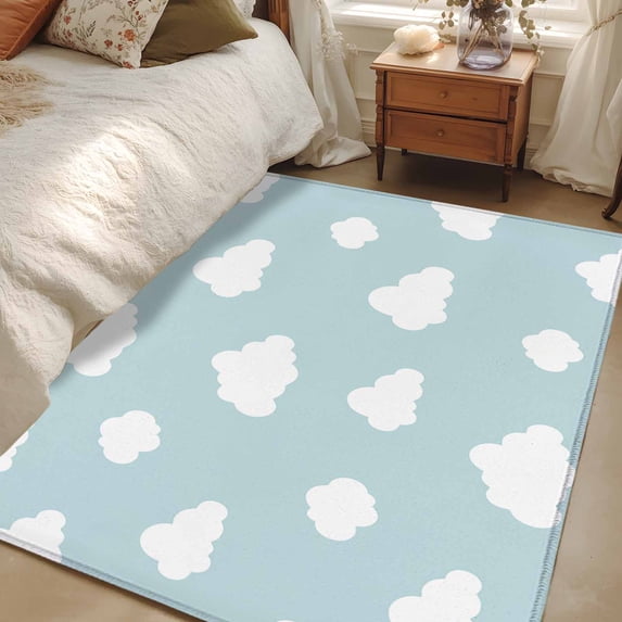 3x5 Area Rugs, Clouds Non-Skid Rubber Backing Large Rectangle Rugs ...