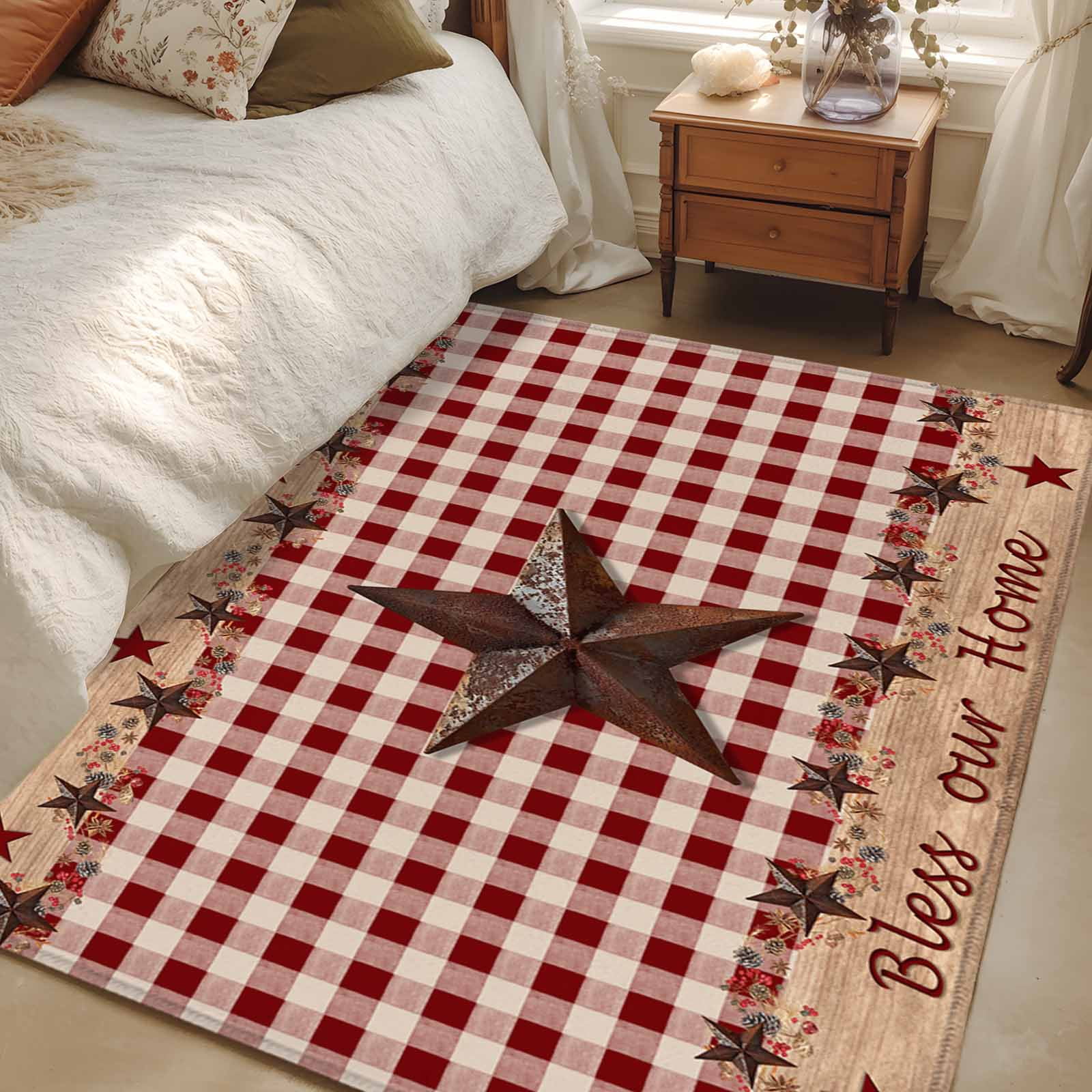 3x5 Area Rugs, Country Star Farm Non-Skid Rubber Backing Large ...