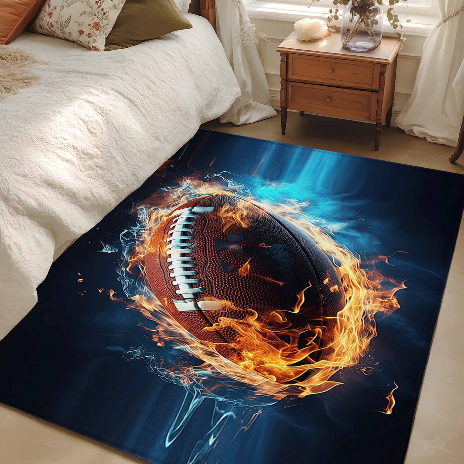 3x5 Area Rugs, Rugby Non-Skid Rubber Backing Large Rectangle Rugs ...